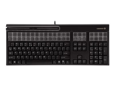 CHERRY - keyboard - with magnetic card reader - black