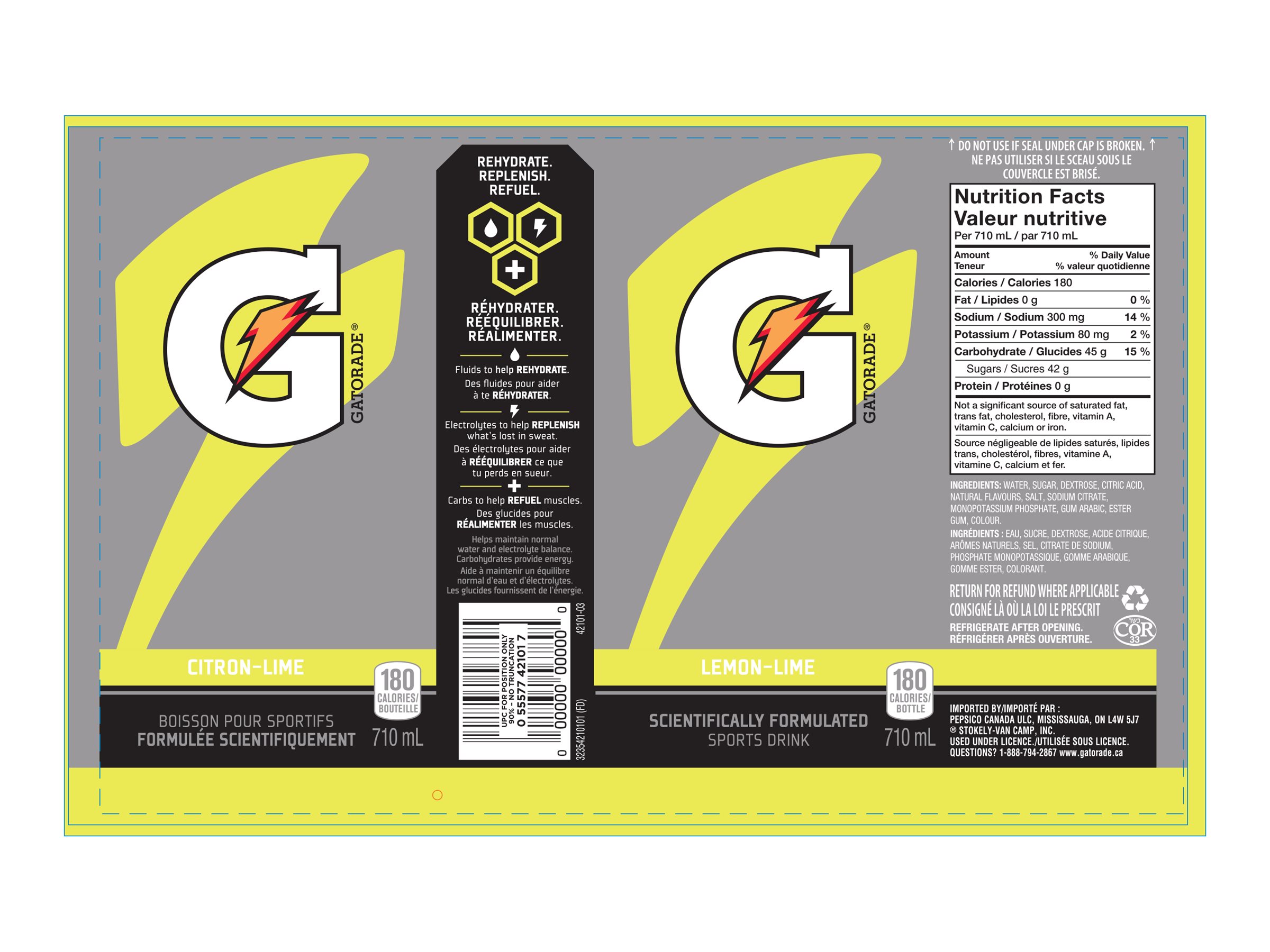 GATORADE LEMON LIME 710ML