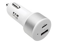Tripp Lite Dual-Port USB Car Charger with PD Charging - USB Type C (27W) & USB Type A (5V 1A/5W ...