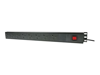 Videk Vertical Rack Mount PDU 8 Gang / 8 x UK Mains Socket to UK Mains ...