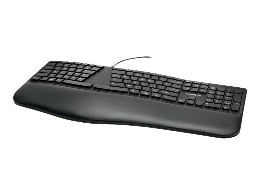 Kensington Pro Fit Ergo Wired Keyboard, keyboard, US, black Input ...