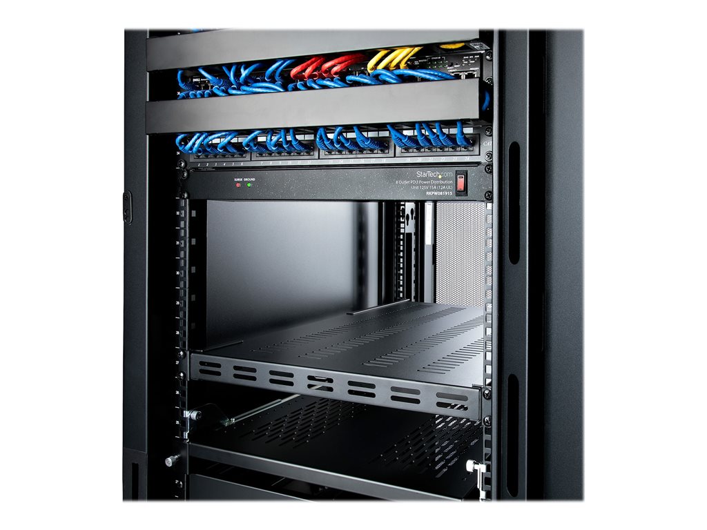 StarTech.com Server Rack Shelf - 1U - 330lbs(150 kg) max. capacity - 19 ...
