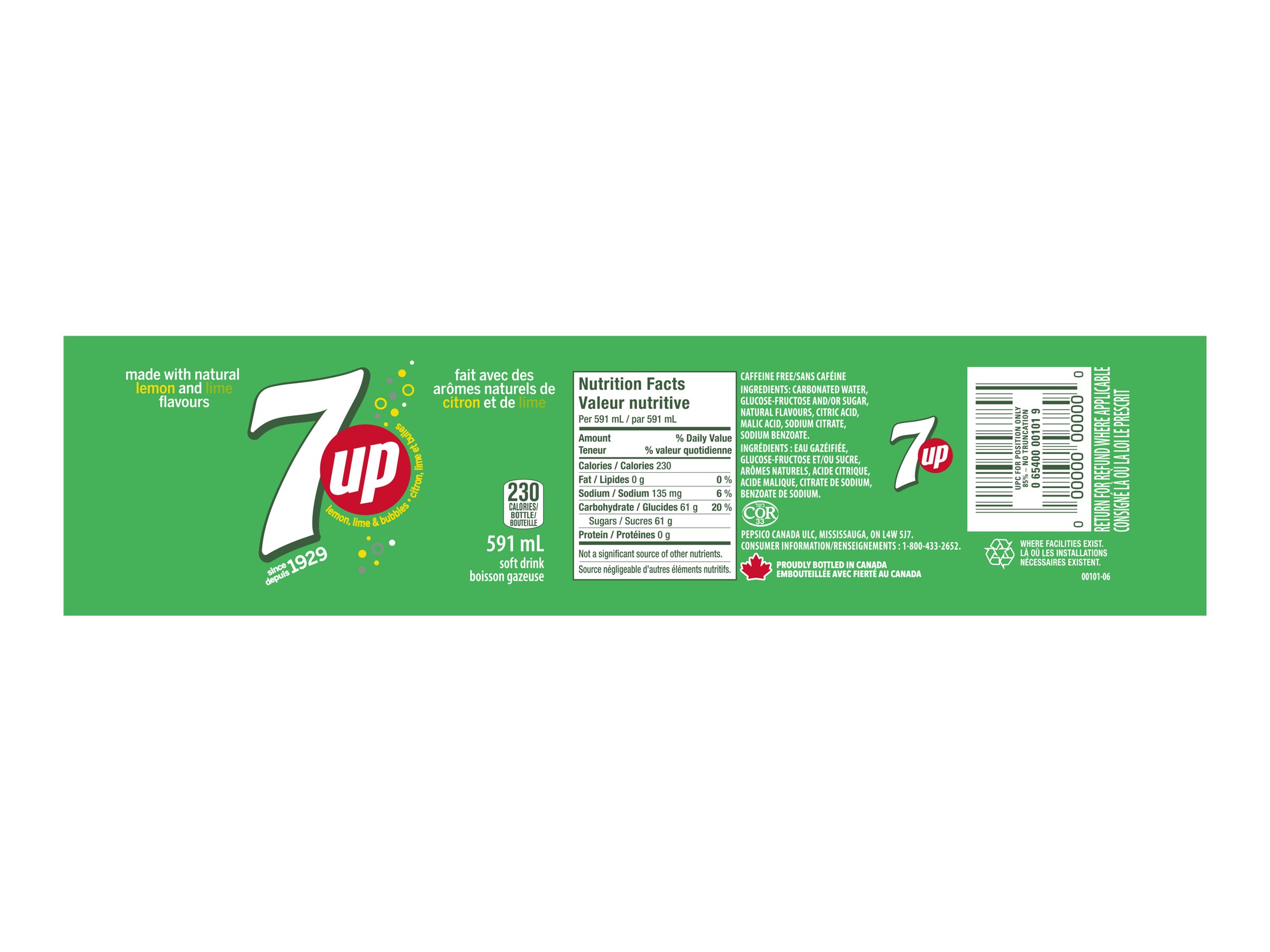 Natural Ingredient 7 Up Label