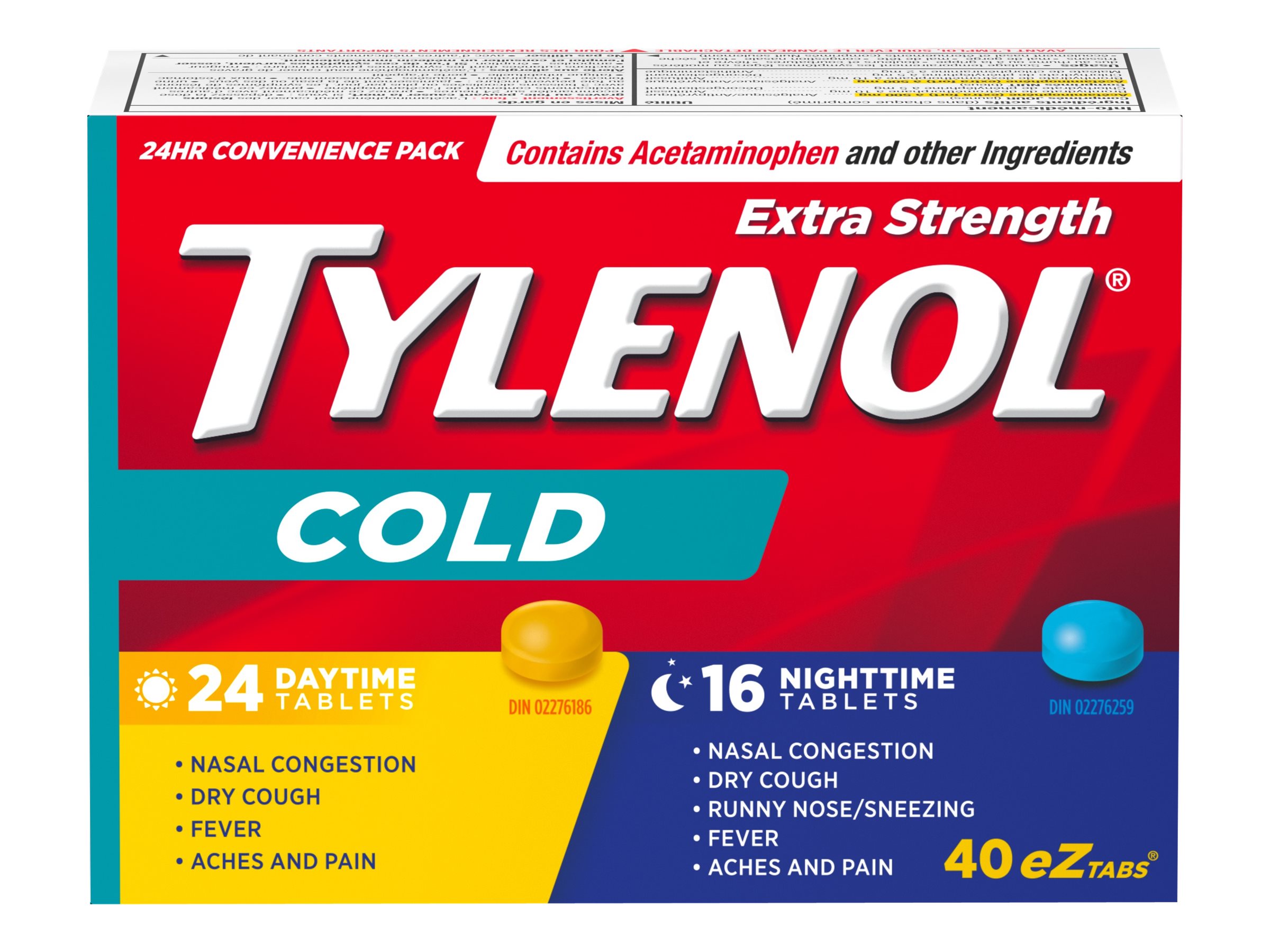 TYLENOL COLD DAY/NIGHT EX-S 24+16'S