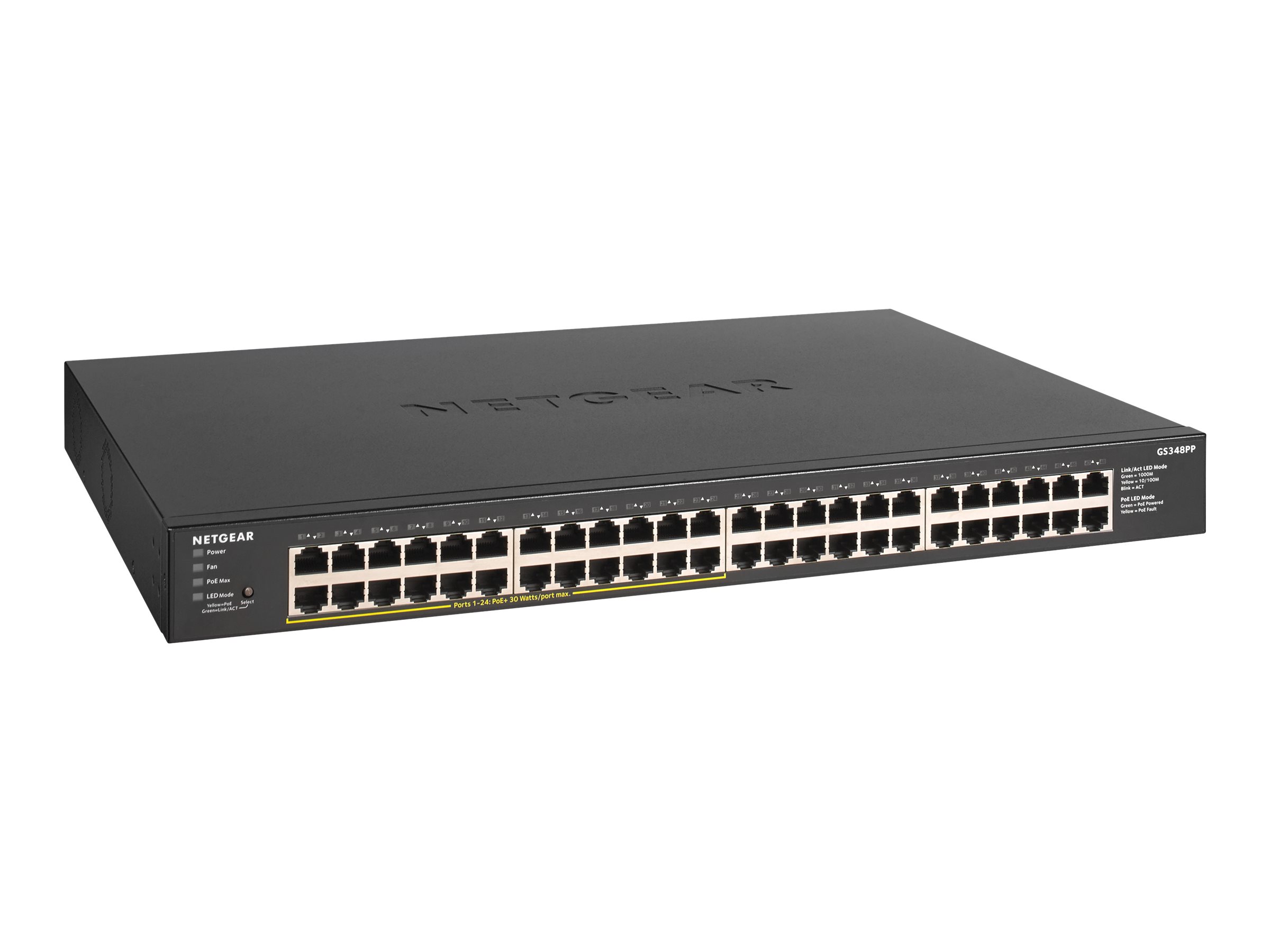 NETGEAR GS348PP, switch, 48 ports, unmanaged, rack-mountable - Paradigm PCs