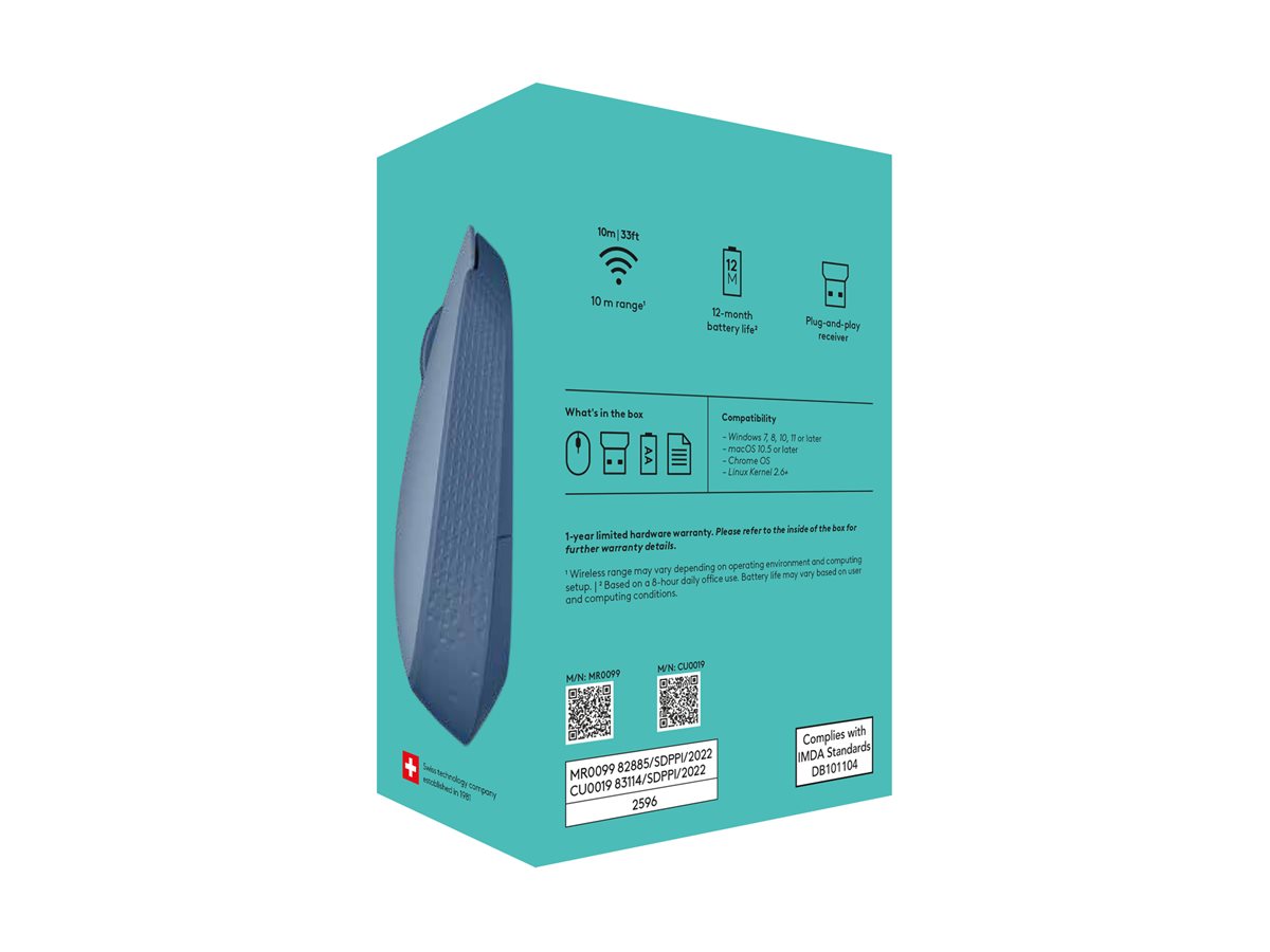 Logitech M171, mouse, 2.4 GHz, blue grey - Paradigm PCs