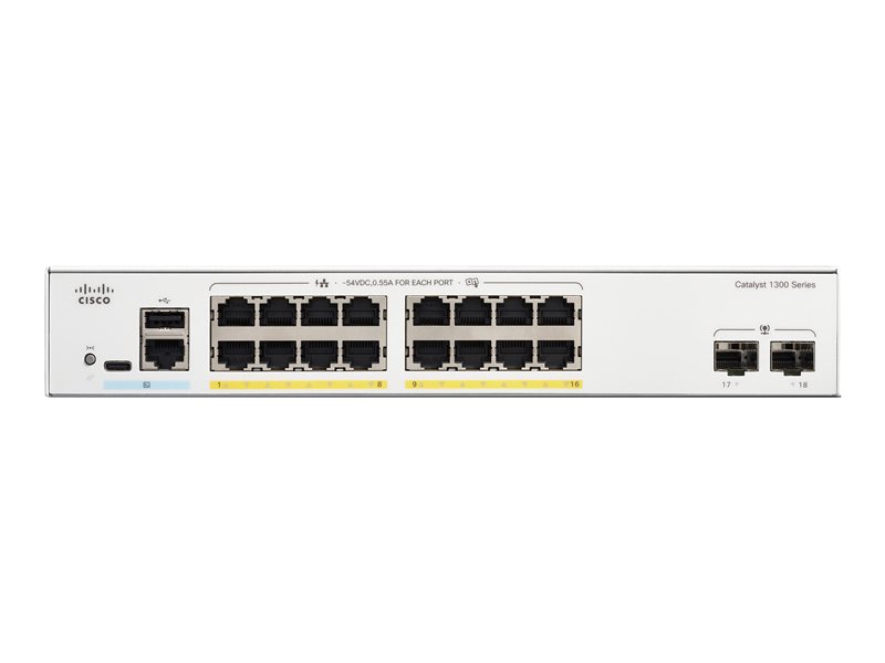 Cisco Catalyst 1300-16FP-2G 16 ports - Géré - Montable sur rack (C1300 ...