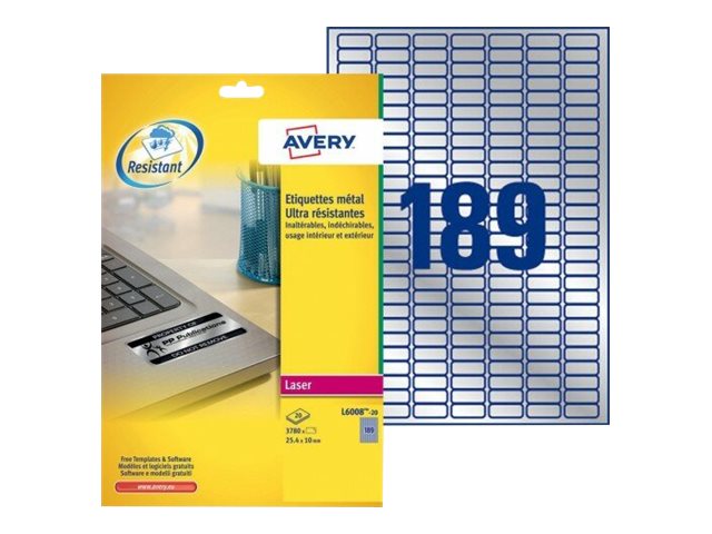 Avery Heavy Duty Laser Labels - labels - 3780 pcs. - 10 x 25.4 mm ...