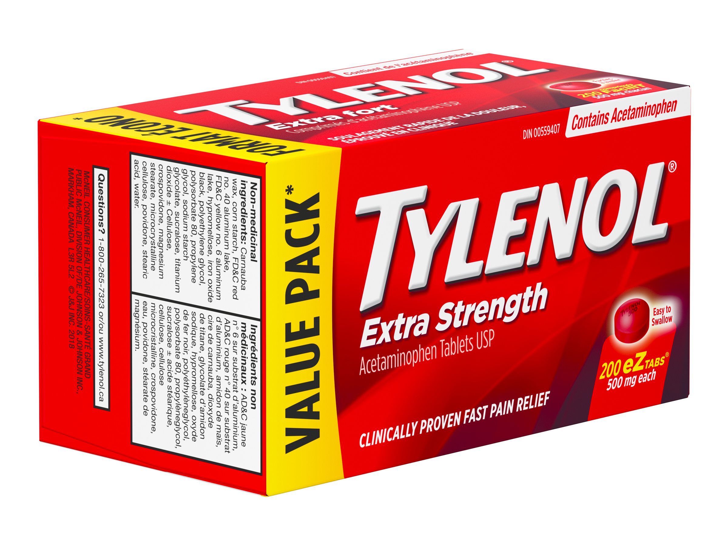 Tylenol Extra Strength Acetaminophen eZ Tabs - 500mg - 200's