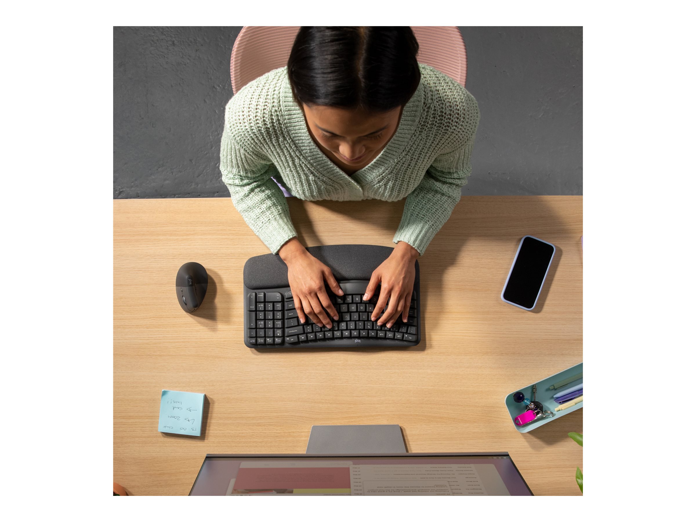 Logitech Ergo Series Wave Keys Wireless Ergonomic Keyboard with ...