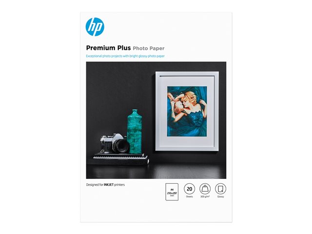 HP Premium Plus Photo Paper - photo paper - glossy - 20 sheet(s) - A4 ...