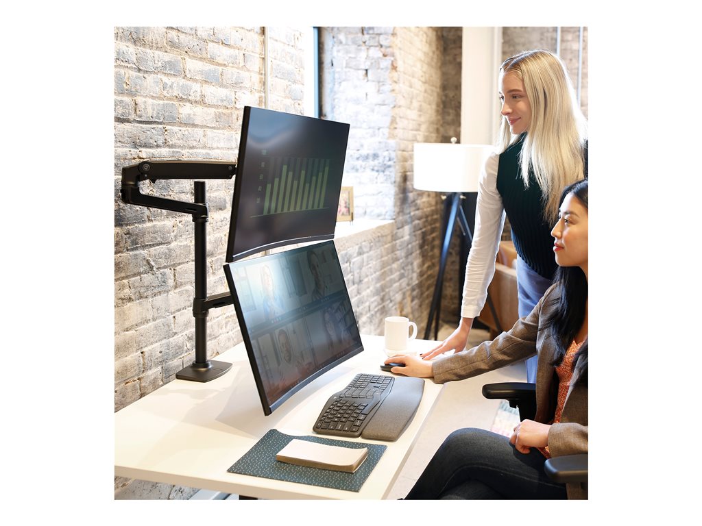 Ergotron LX mounting kit - for 2 LCD displays - matte black