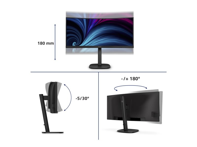 Philips 34B2U3600C - 3000 Series - écran LED - incurvé - 34 ...