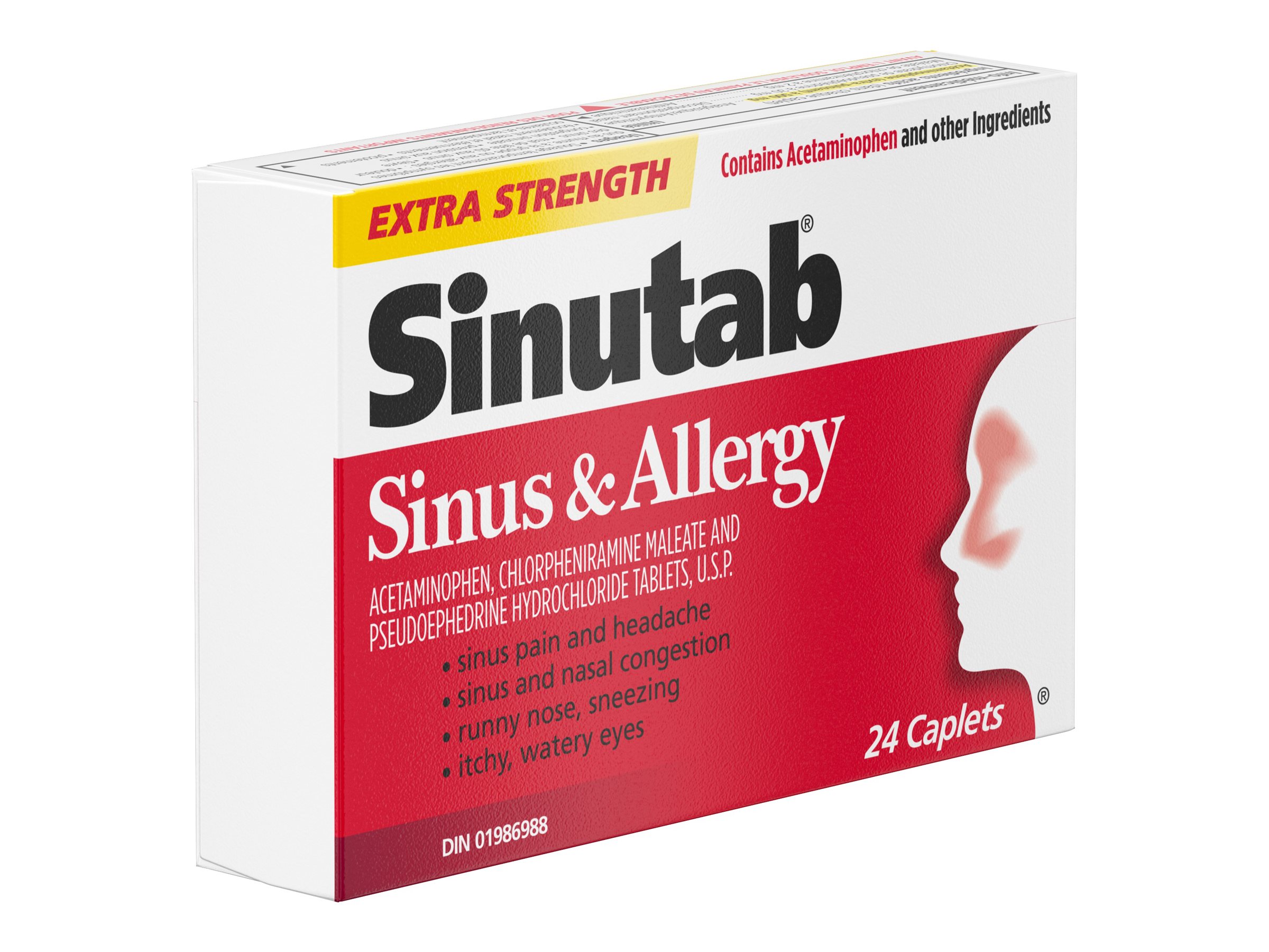 Sinutab Sinus & Allergy Extra Strength Caplets - 24's