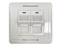 Tripp Lite 2-Port UK-Style Wall Plate, Unloaded Shuttered Angled Module ...
