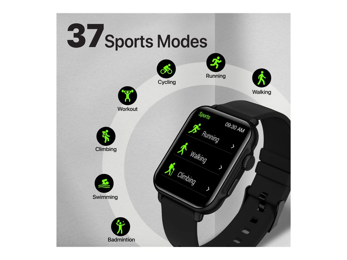 Promate SuperFit ProWatch-B18, aluminum, smart watch with strap, 128 MB ...