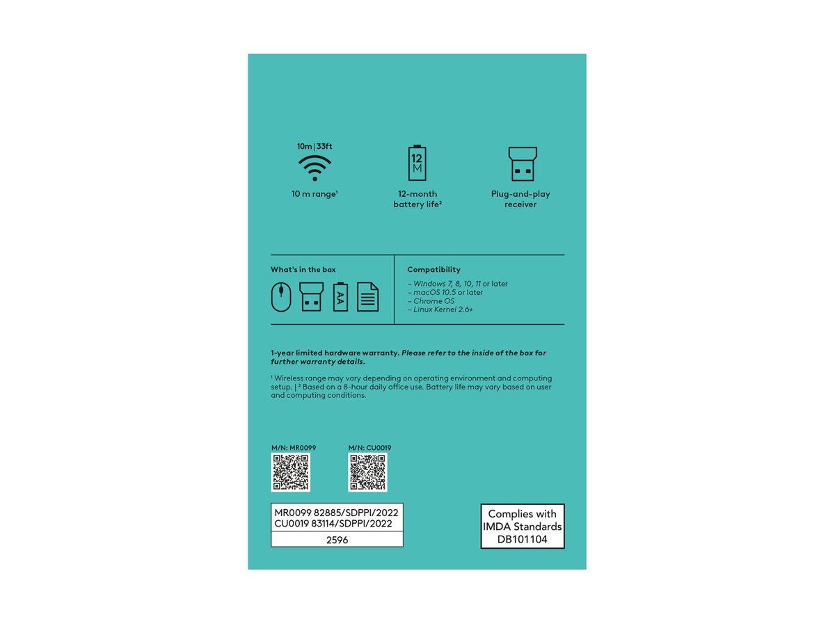 Logitech M171, mouse, 2.4 GHz, blue grey - Paradigm PCs