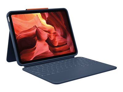 Logitech Rugged Combo 4 - keyboard and folio case - classic blue Input ...