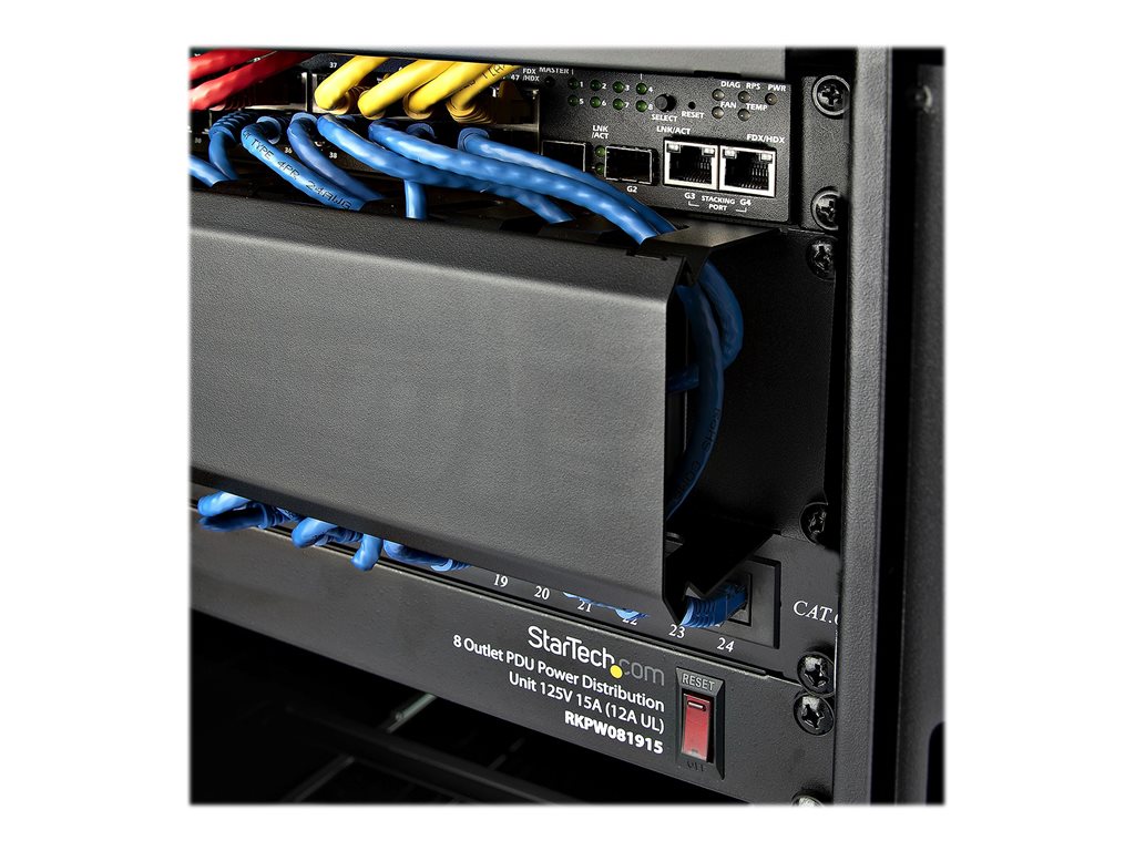 StarTech.com Server Rack Cable Management - 2U Horizontal - Cable Duct ...