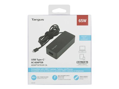 Targus - Stromadapter - 65 Watt - PD (24 pin USB-C) - svart för företag ...