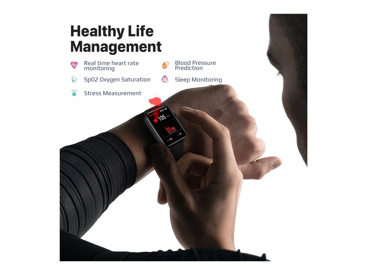 Promate SuperFit ProWatch-B18, aluminum, smart watch with strap, 128 MB ...