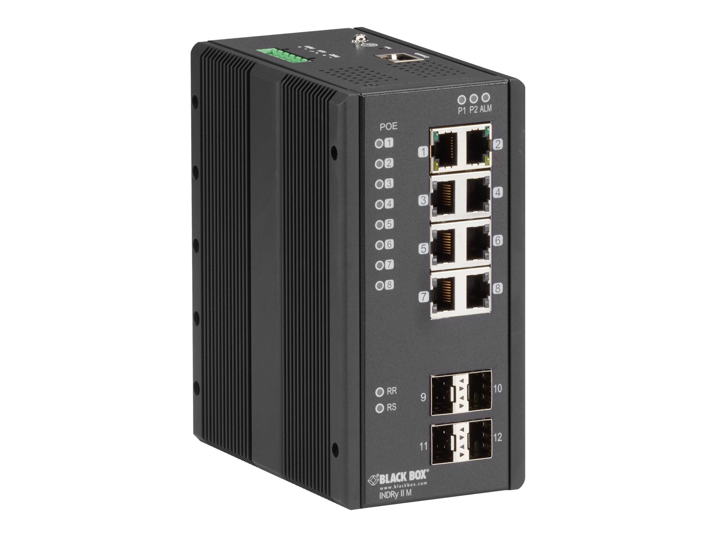 Black Box Industrial Managed Ethernet PoE+ Switch | SHI