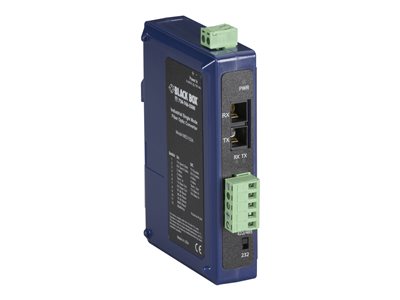 Black Box Industrial DIN Rail RS-232/RS-422/RS-485-Fiber Driver - short ...
