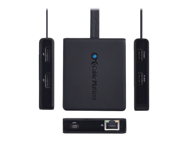 Cable Matters USB-C Dual Monitor Hub with Dual 4K DisplayPort, 2x USB 2 ...