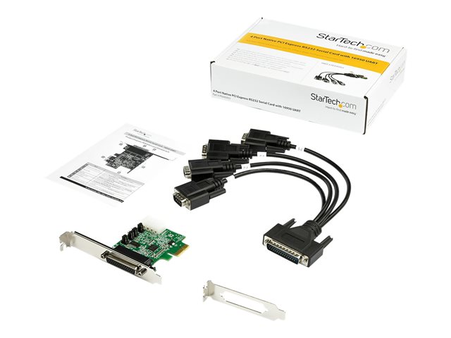 StarTech.com 4-port PCI Express RS232 Serial Adapter Card, PCIe RS232 Serial Host Controller ...
