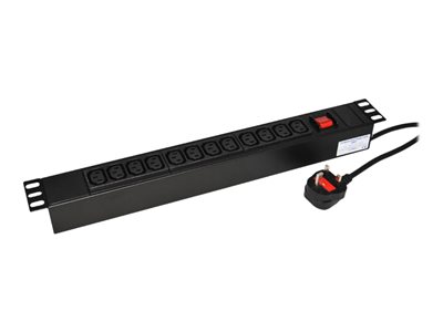 Videk Horizontal 19" Rack Mount PDU 12 x C13 Socket to C14 Plug - power distribution unit