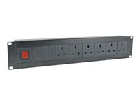 Videk Horizontal 19" Rack Mount PDU 4 Gang / 4 x UK Mains Socket to UK ...