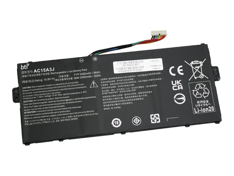 BTI - notebook battery - Li-Ion - 3490 mAh - 36 Wh - AC15A3J-BTI ...