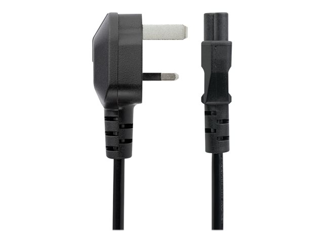 StarTech.com 6ft (2m) UK Laptop Power Cable, BS 1363 to C5 Clover Leaf ...