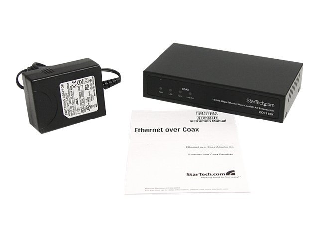 StarTech.com 10/100 Ethernet Over Coaxial LAN Extender Receiver 2.4km ...
