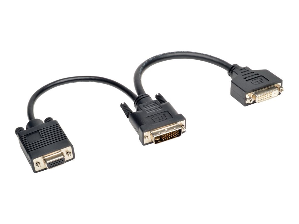 Tripp Lite 6in DVI Digital Y Splitter Cable DVI-I M to DVI-D F and HD15 ...