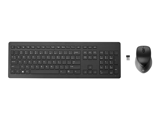 HP Wireless Rechargeable 950MK - keyboard and mouse set - UK Input ...