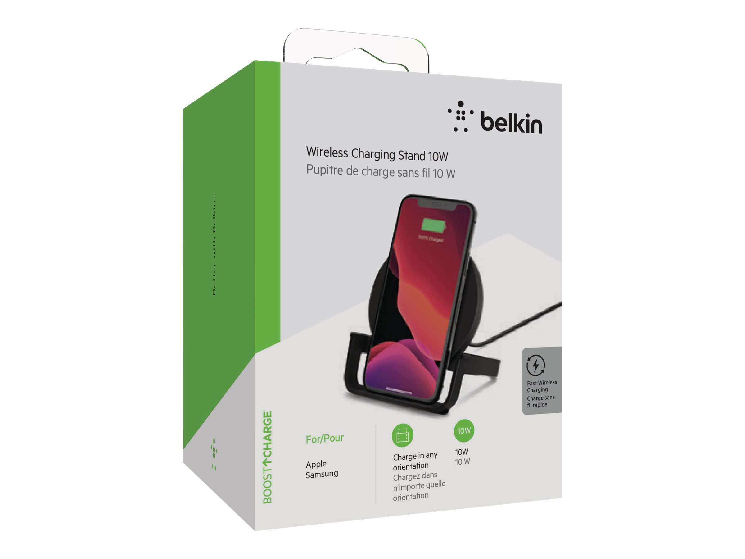 Belkin BoostCharge - Wireless charging stand + AC power adapter ...