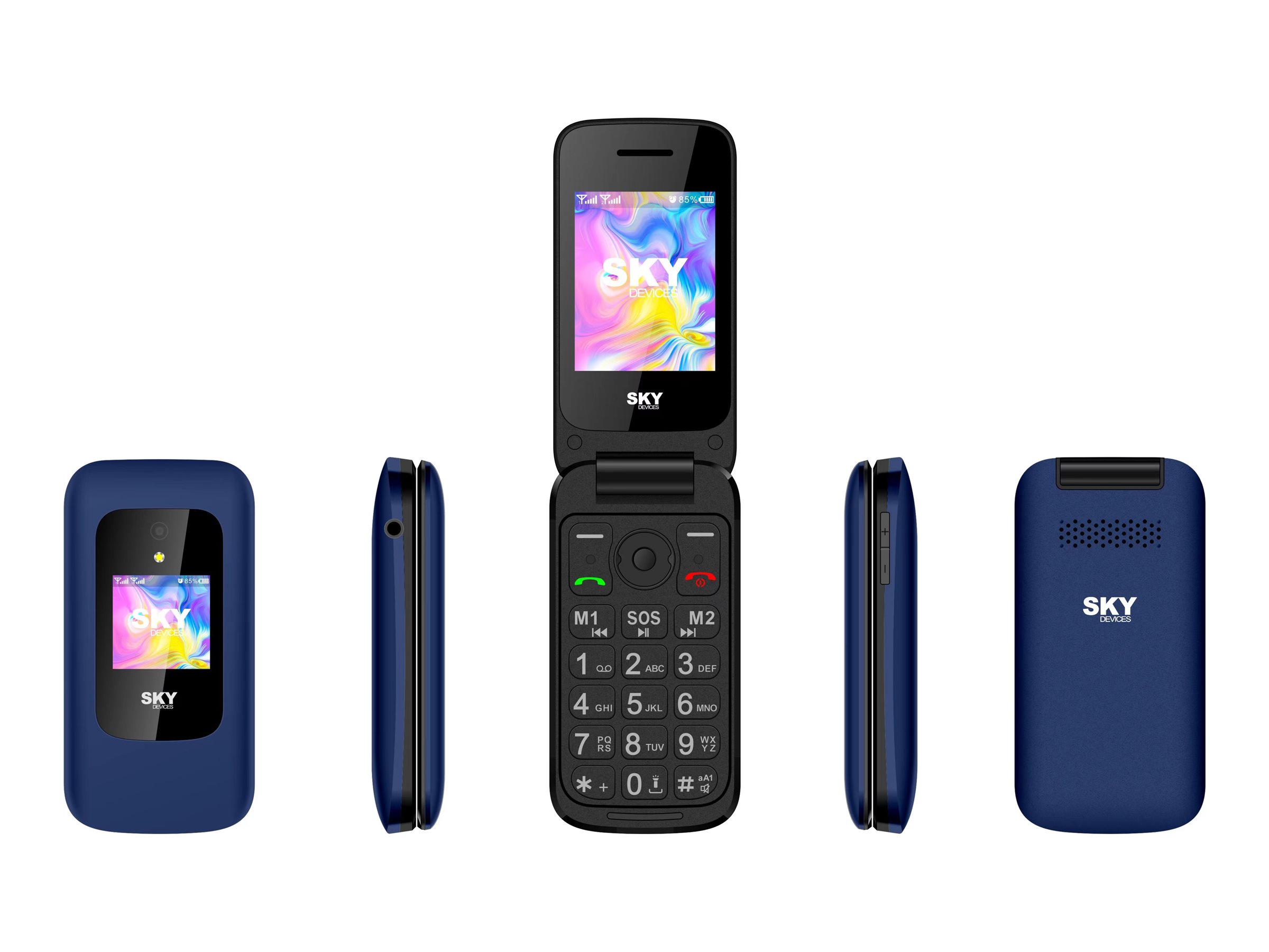 SKY Devices FlipMax 4G LTE Mobile Phone - Blue - FLIPMAXBL