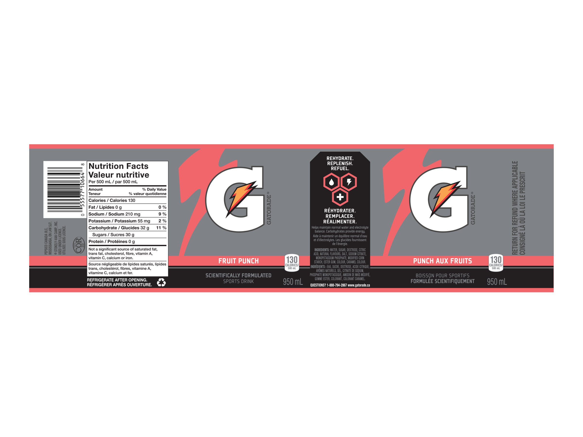 GATORADE FRUIT PUNCH 950ML