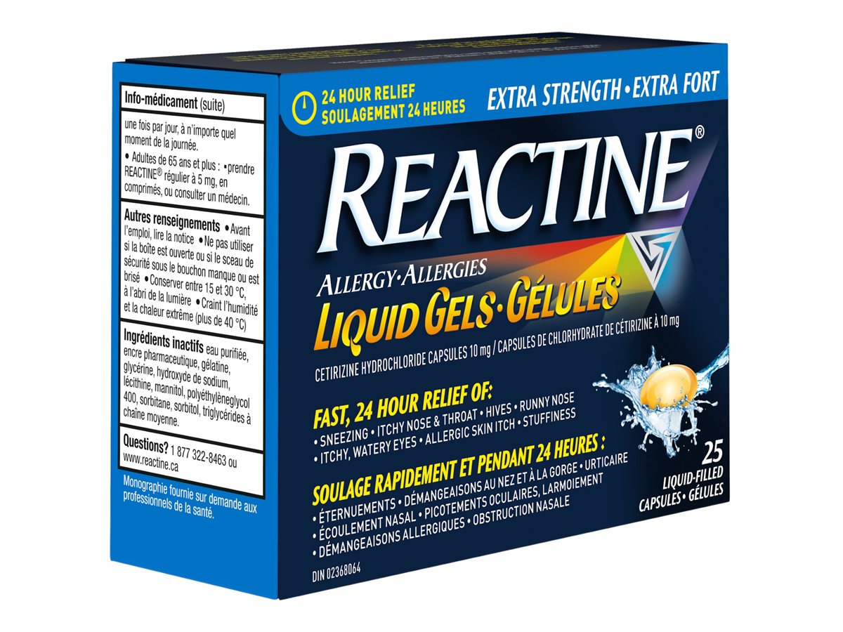 Reactine Allergy Extra Strength Cetirizine Hydrochloride Liquid Gel ...