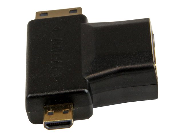 StarTech.com HDMI 2-in-1 T-Adapter HDMI to HDMI Mini or Micro Combo ...