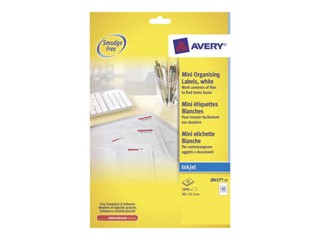 Avery - labels - 1050 label(s) - 46 x 11.1 mm - J8657-25 - Currys Business
