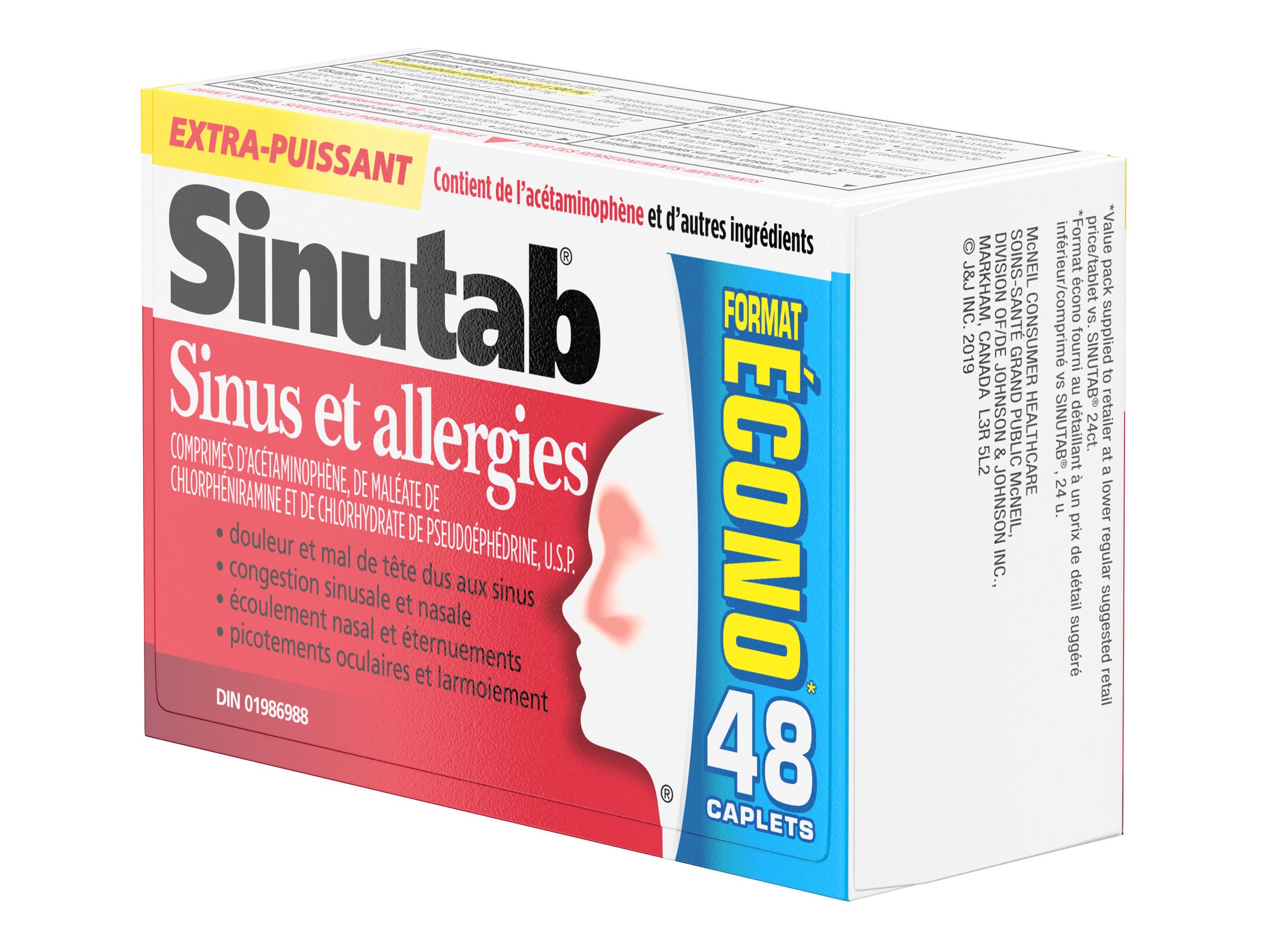 Sinutab Sinus & Allergy Extra Strength Caplets - 48's