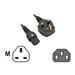 Videk Power Cable UK Mains Plug to Locking / Lockable C13 Socket ...