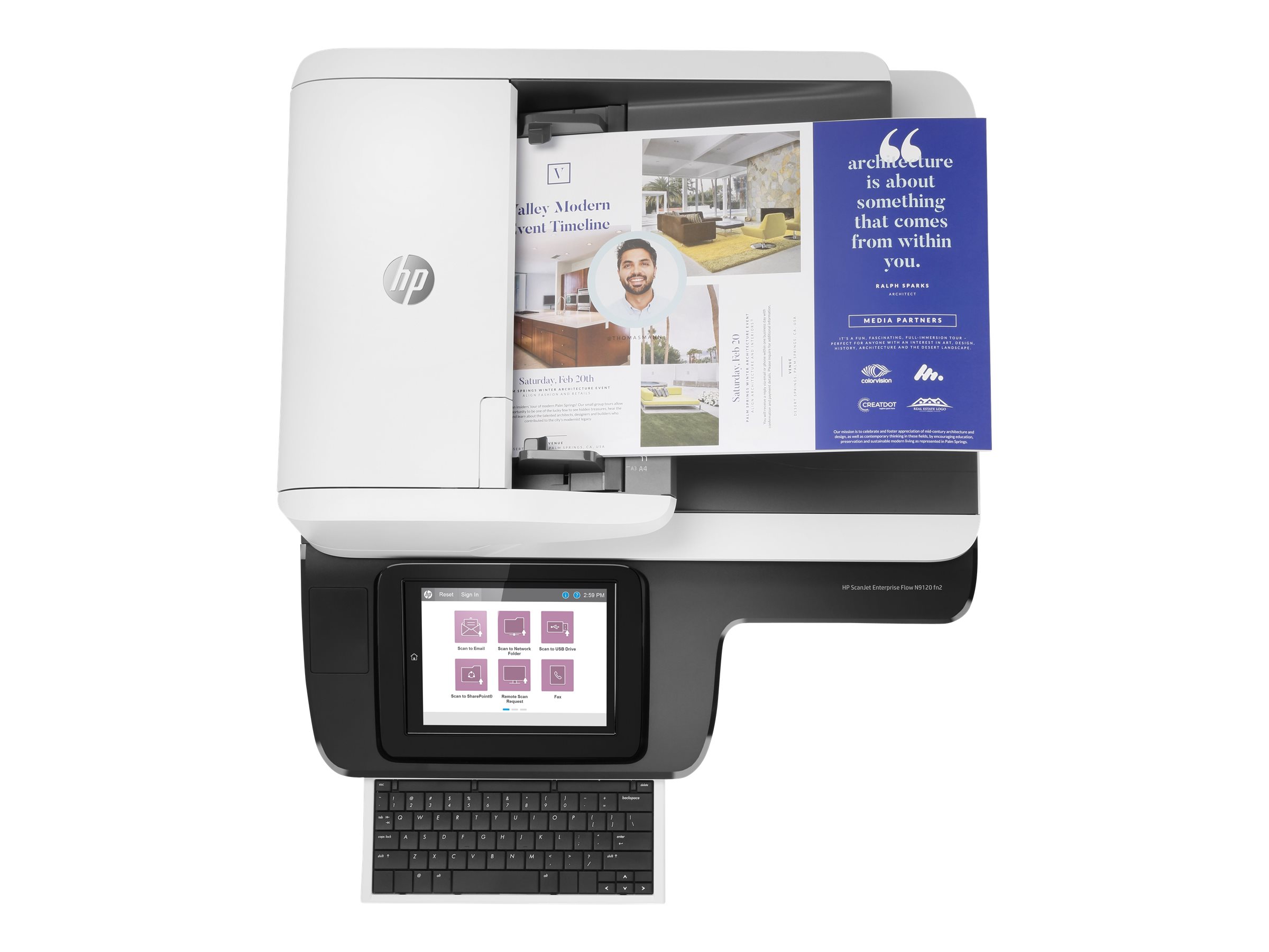 HP ScanJet Enterprise Flow N9120 fn2, document scanner, desktop, USB 2. ...