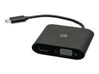 C2G USB C to HDMI & VGA Dual Monitor Adapter - 4K 30Hz - Black ...