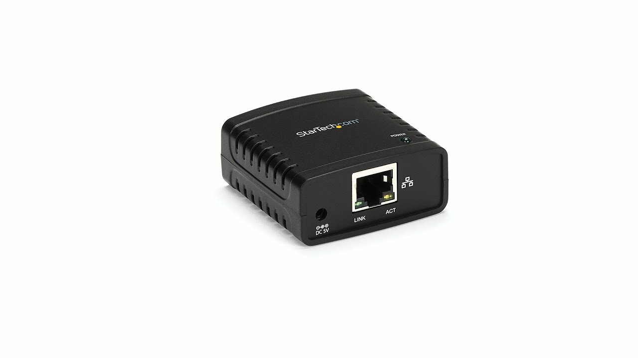 StarTech.com 10/100Mbps Ethernet to USB 2.0 Network Print Server ...