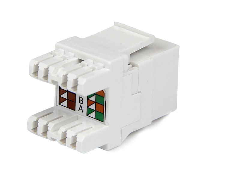 StarTech.com 180° Cat 6 Keystone Jack - RJ45 Ethernet Cat6 Wall Jack White