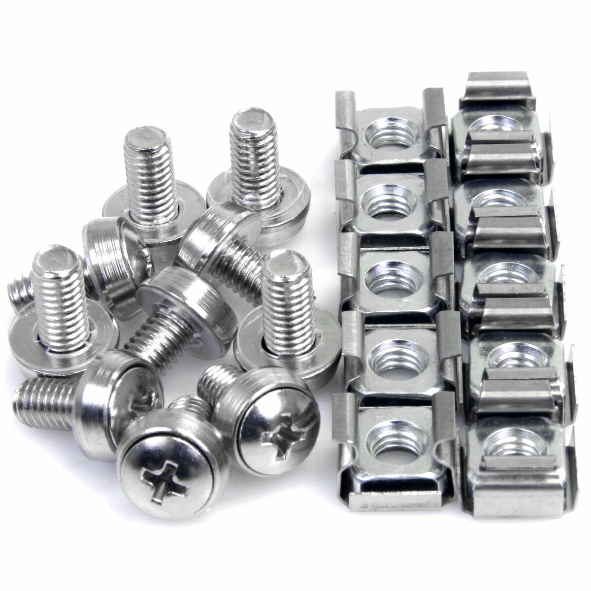 StarTech.com M6 Screws and Cage Nuts - 50 Pack - M6 Mounting Screws and ...