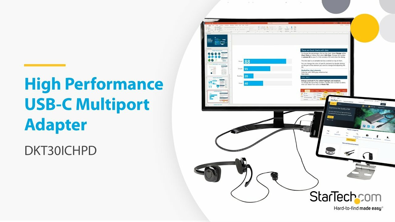 StarTech.com USB C Multiport Adapter - 4K HDMI/100W PD Pass-Through/USB ...